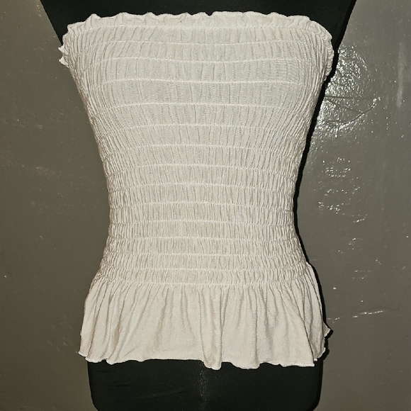 Ivy + Main | Tops | Elegant Cream Smocked Tube Top | Poshmark